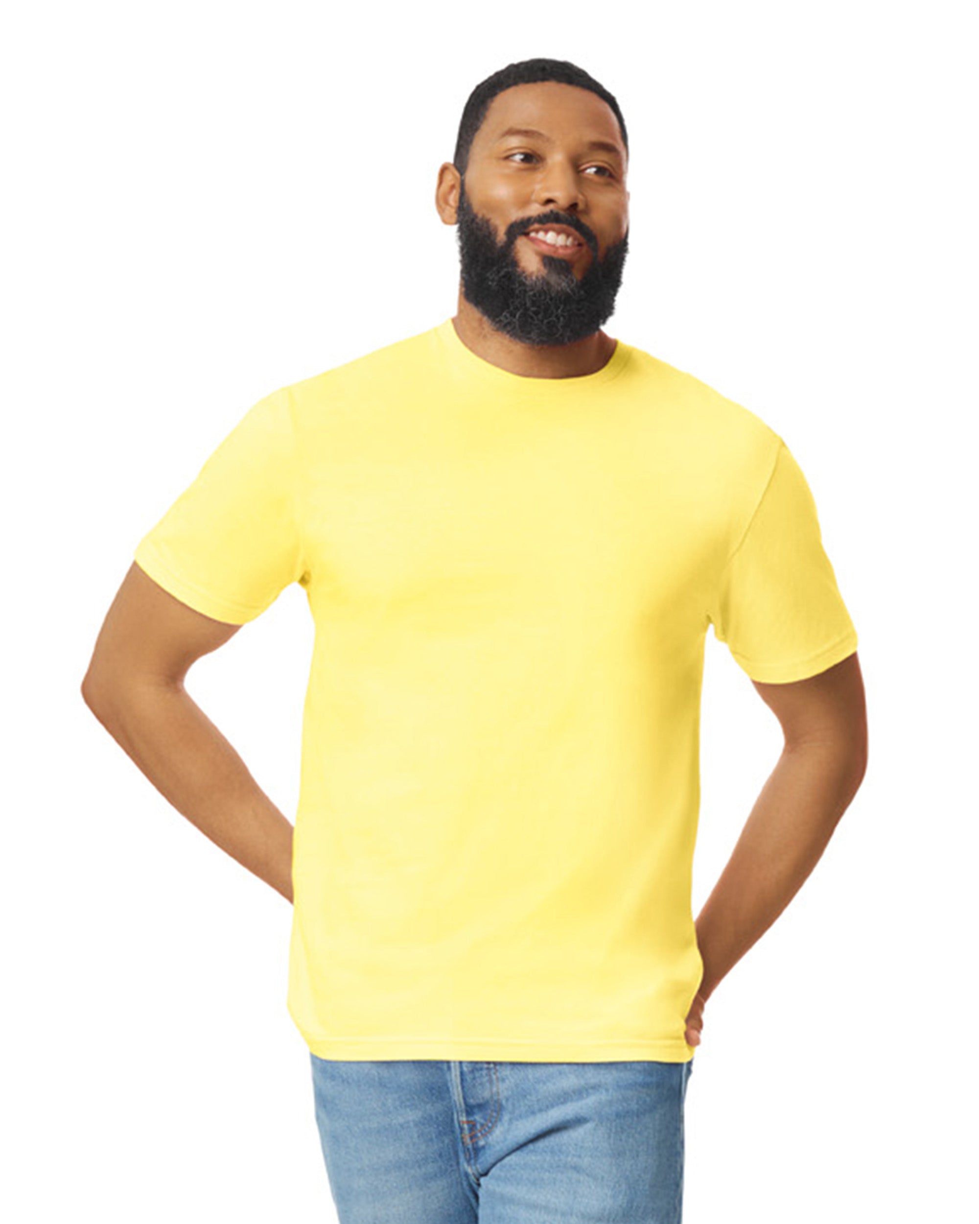 Gildan 64000 Ringspun Softstyle® Adult T-Shirt (Corn Silk) – Wearable Printables
