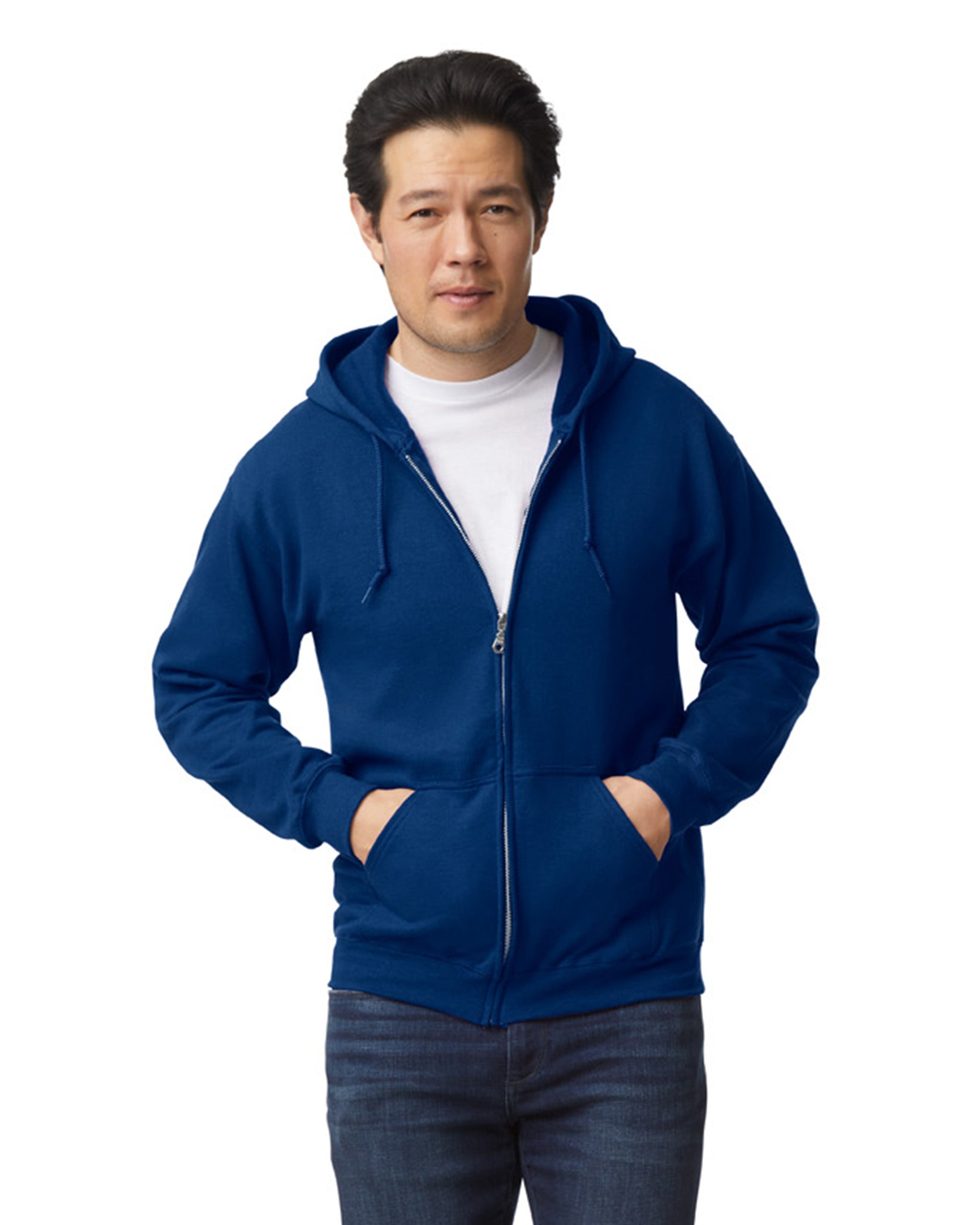 Gildan 18600 Heavy Blend™ Adult Full Zip Hooded Sweatshirt (Navy ...