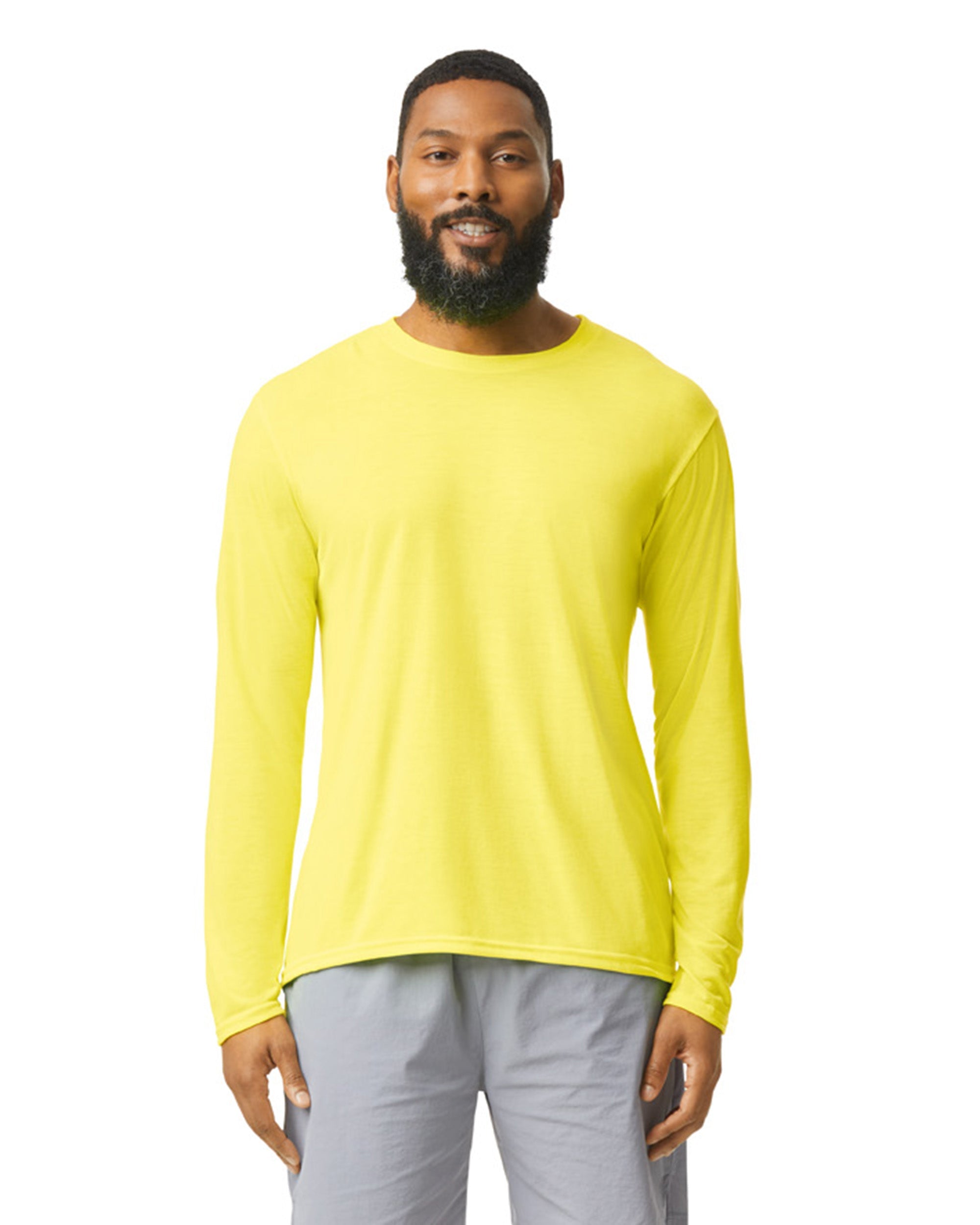 Gildan 42400 Performance® Adult Long Sleeve T-Shirt (Safety Green ...