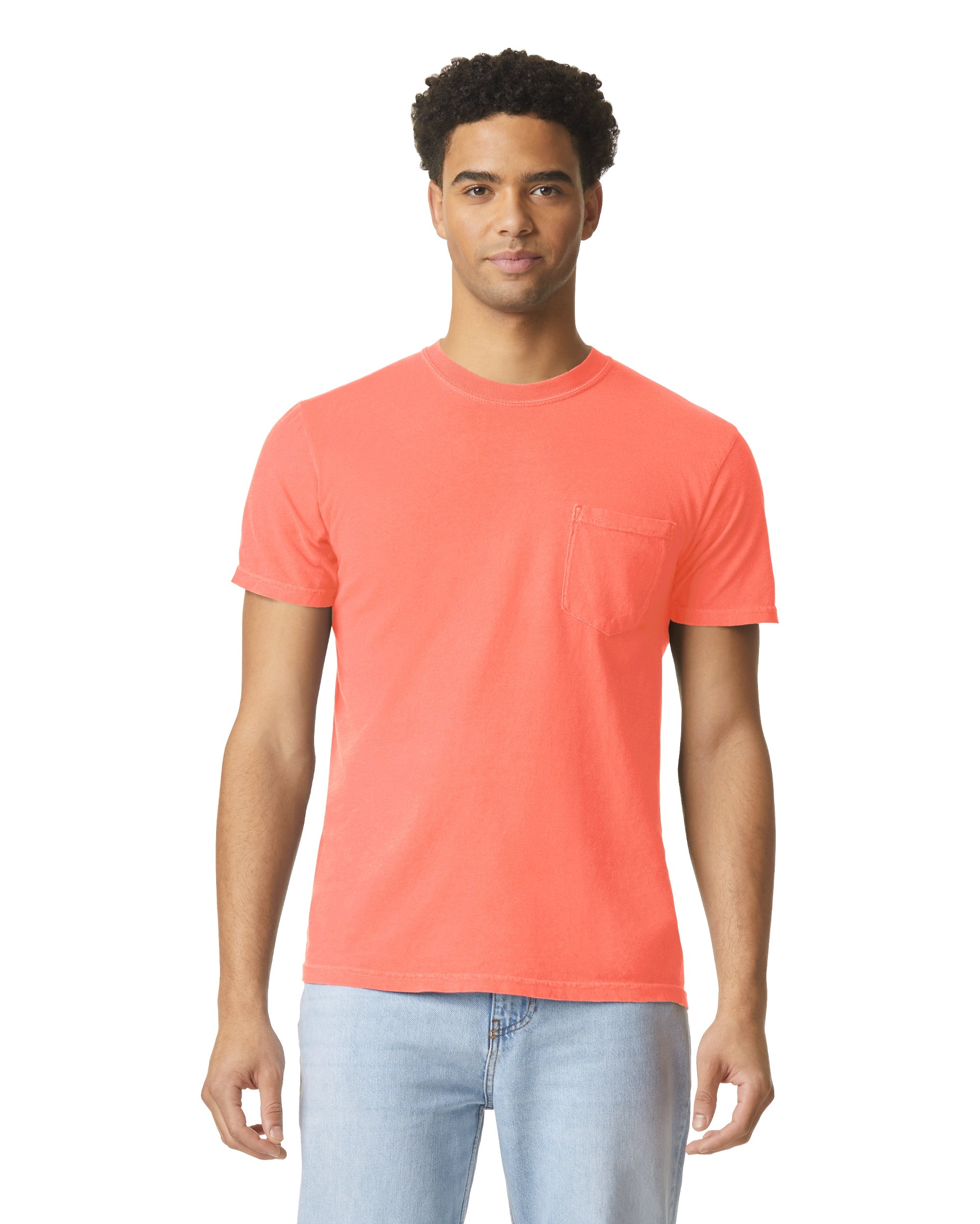 Comfort Colors 6030 ADULT HEAVYWEIGHT POCKET TEE (Neon Red Orange ...