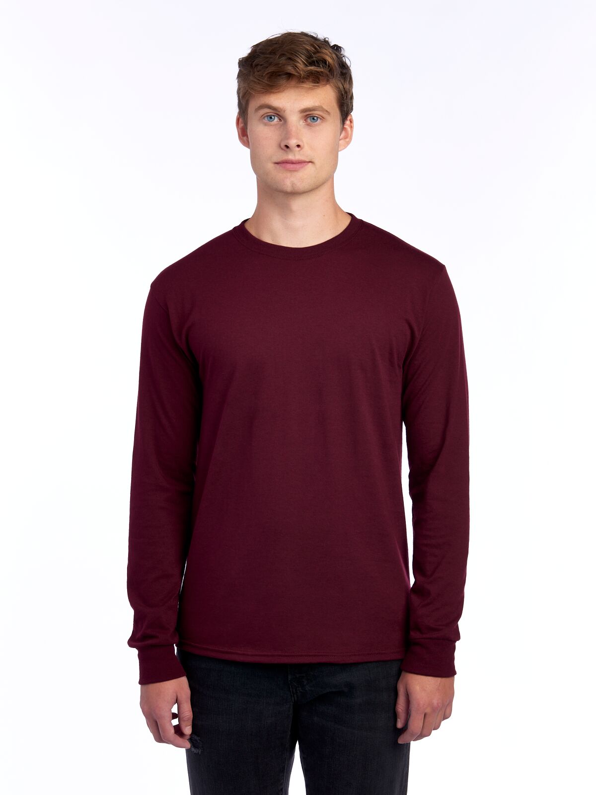 Jerzees 29LSR DRI-POWER® Unisex Long-Sleeve T-Shirt (Maroon) – Wearable ...
