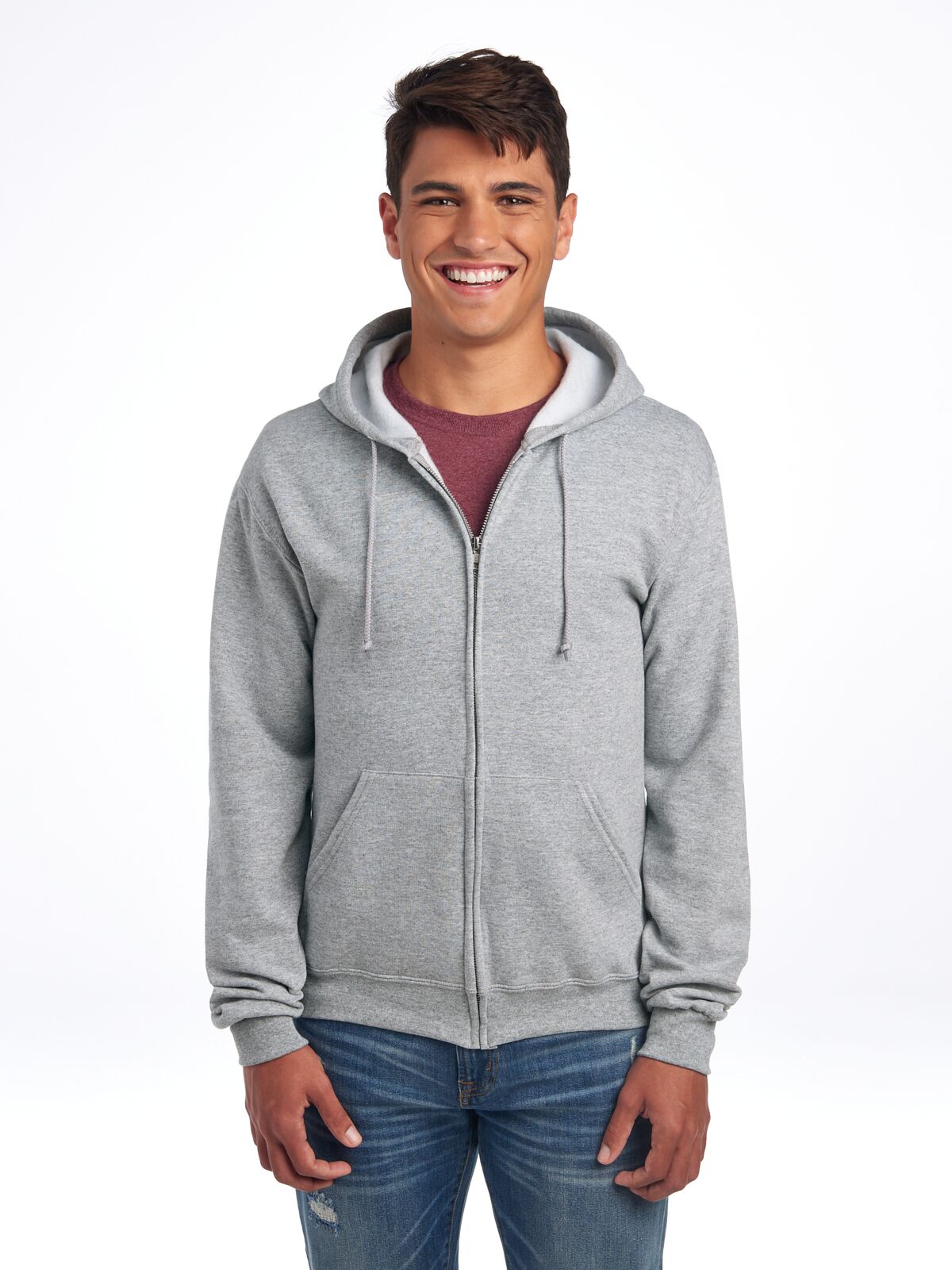 Jerzees 993MR NuBlend® Unisex Full-Zip Hooded Sweatshirt (Athletic H ...